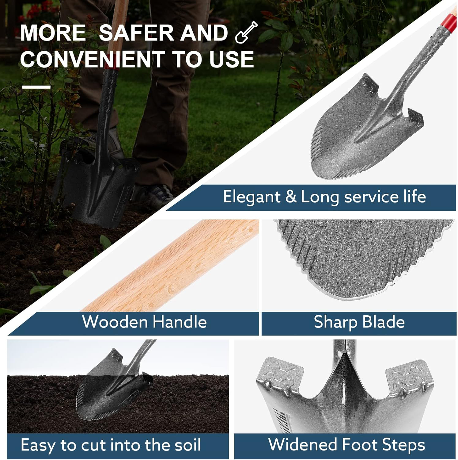 K-Pro Round Point Shovel with long wood handle - North America's Source ...